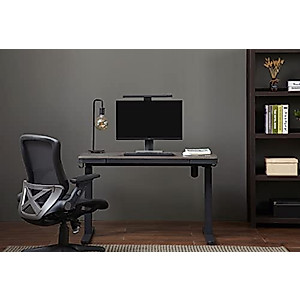 kowo Electric Standing Desk with Drawers Integrated Wireless Charger, 48" Adjustable Height Whole Piece Desktop Home Office Computer Desk, Grey Oak/Black