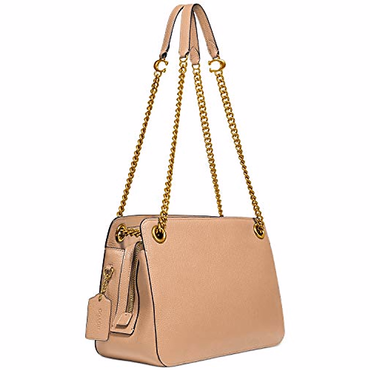 COACH NEW AUTHENTIC PEBBLE LEATHER CONVERTIBLE SATCHEL HANDBAG (Beechwood)