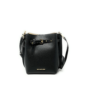 Michael Kors Emilia Small Drawstring Bucket Bag In (Black/Gold)