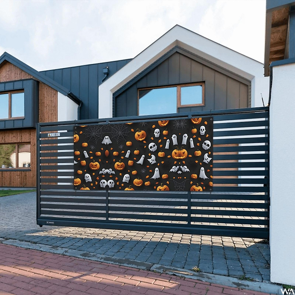 Banners and Signs for Outdoor 35x71 Backdrop for Birthday Party Business Graduation Wedding Event,Cute Halloween Pattern