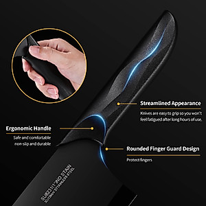 Vinonzi Cleaver Knife, 7 Inch Kitchen Meat Cleaver, High Carbon Stainless Steel Vegetable Cooking Knife with Ergonomic Handle, Ultra Sharp, Useful Kitchen Gadgets for Home and Restaurant