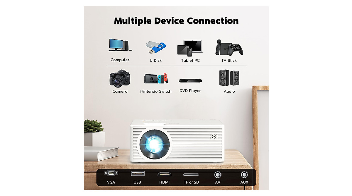 1080P Mini Projector with 5G WiFi & Bluetooth | Portable Home Theater