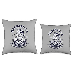 Gasparilla Pirate Merch Gasparilla Fest Souvenir Pirate Ship Tampa Florida Throw Pillow, 18x18, Multicolor