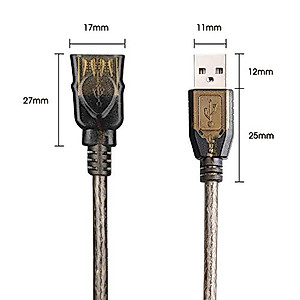 LDKCOK USB 2.0 Type A Male to A Female Active Repeater Extension Cable 50ft, High Speed 480 Mbps