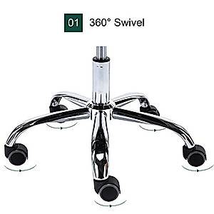 Wahson Comfy Home Office Chair, Upholstered Task Chair Swivel Armless Chairs,Metal Legs,Pink