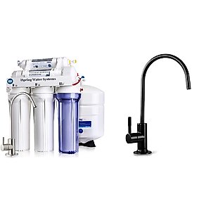 iSpring RCC7 Under Sink Reverse Osmosis System + iSpring GA1-ORB Lead-Free Faucet