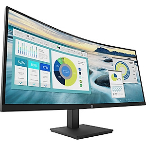 HP P34HC G4 34" WQHD Curved Screen Edge LED LCD Monitor - Vertical Alignment - 3440 x 1440 - 250 Nit - 100 Hz RR - HDMI - Display Port - Black