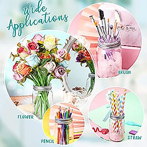 Flower Mason Jar Flower Lid Floral Frog Vase Insert Canning Jar Insert Mason Jar Lid with Square Grids for Regular Mouth Mason Canning Jars(18 Set,70mm)