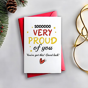 MiHowe So Proud of You Card, Congratulation Card for New Job, Good Luck Card, Achievement Card for Milestones, Promotion Card, Encouragement Card, Congrats Greeting Card,Leaving Card,Passed Exam Card