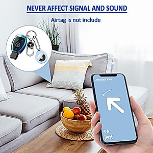 R-fun Airtag Holder,4 Packs Apple Airtags with Metal Keychain, Multi-Color Protective Silicone Airtag Case Key Ring for Luggage, Dog Collar, Keys, Anti-Scratch Protective - (Black,Blue,Sky Blue,Green)