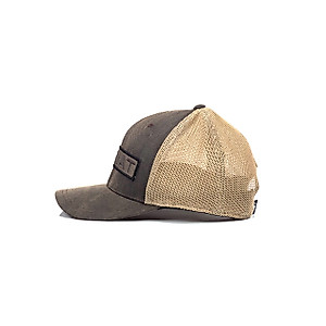 ARIAT Men's Flex Fit 110 Snapback Cap, Brown with Tan Mesh Back and Shield Logo Patch, Adjustable One Size
