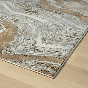 LUXE WEAVERS Marble Abstract Area Rug, Beige 6x9