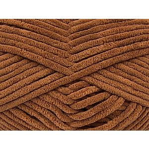 Lot of 4 x 100gr Skeins Ice Yarns Velvet Chenille Yarn Light Brown