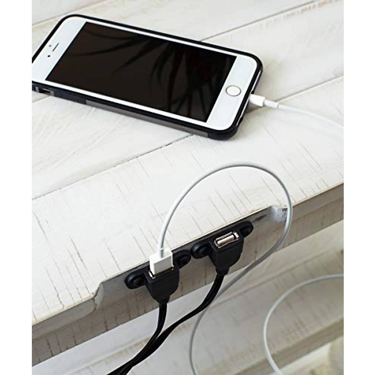 Signature Design by Ashley Dannerville Cottage Wood Accent Table with USB Plug Chargers, 28", White