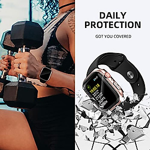 OXWALLEN Waterproof Case fit for Apple Watch Series 8/7 45mm with Bulit-in 9H Tempered Glass Screen Protector, Rugged Protective [Anti-Fog ] [Full Coverage] [Touch Sensitive] Case for iWatch, Clear