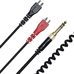 Sqrmekoko Extension Spring Relief Coiled Audio Cable for Sennheiser HD25 HD25-1 HD25-1 II HD25-C HD25-13 HD 25 HD600 Headphones