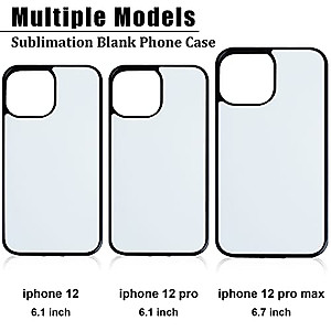 Konohan 6 Pieces Sublimation Blank Phone Case Cover Blank Printable Phone Case for DIY Customize Heat Press Rubber Protective Case(Compatible with iPhone 12/12 Pro)