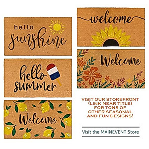 MAINEVENT Funny Dog Greetings Dog Door Mat 30x17 Inch, Funny Dog Welcome Mat, Welcome Mat Dog, Dog Front Door Mat, Dogs Welcome Coir Mat, Dogs Welcome Door Mat, Dogs Welcome Entrance Mat Doormat