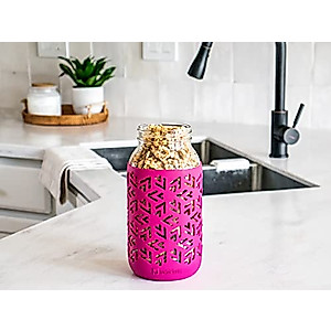 JarJackets Silicone Mason Jar Protector Sleeve - Fits 64oz Mason Jars (1, Berry)