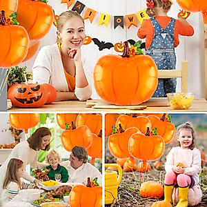 24 Pcs Pumpkin Balloons Fall Balloons Thanksgiving Foil Pumpkin Balloon Large Mylar Balloons for Fall Autumn Thanksgiving Harvest Themed Birthday Baby Shower Party Decorations Supplies