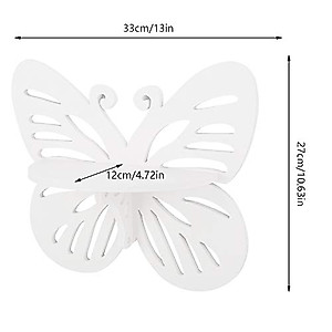 Floating Shelves Wall Mounted Shelf Butterfly Shape for Bedroom Bathroom Living Room Kitchen Home Office Laundry Room, 13 x 4.72 x 10.63in
