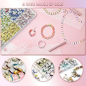 1080Pcs 8mm Round Spacer Beads, Crystal Beads, Rhinestone Beads ,Beads for Jewelry Making Necklaces, Bracelet Pendants (9 Colors-8mm)