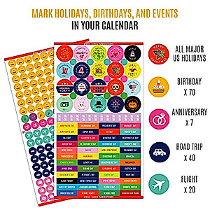 Mirida Planner Stickers – 1867 Daily Icons and Inspirational Stickers for Adults Calendar, Classic Pack for Budget, Work, and Holidays