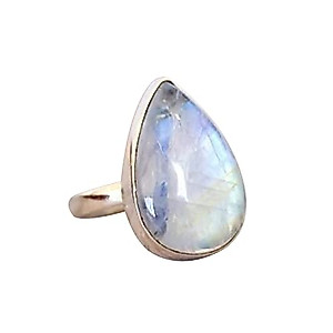 Jewelry Droplets Cut Wedding Gift Ring Handmade Luxury Engagement Water Rings Gold Ring Dainty (White, 8)