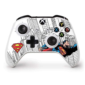 Skinit Decal Gaming Skin Compatible with Xbox One S Controller - Officially Licensed Warner Bros Superman Super Speed Design
