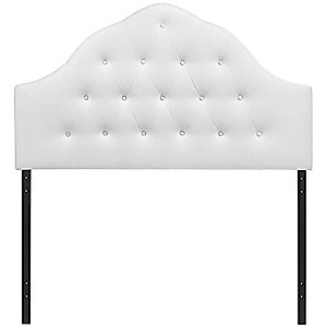 Modway Sovereign Tufted Button Faux Leather Upholstered Full Headboard in White