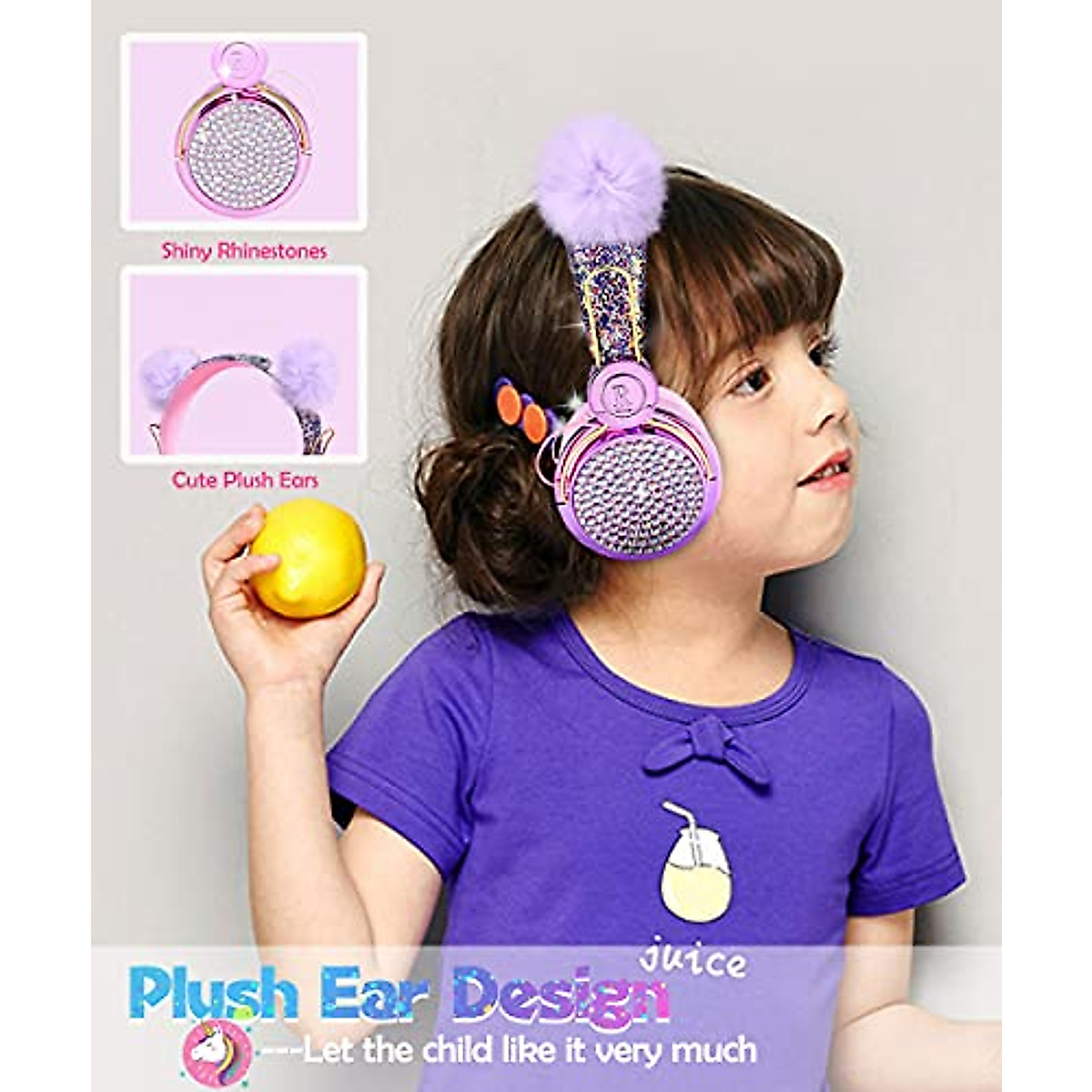 SVYHUOK Unicorn Kids Bluetooth Headphones for Girls,Teens,Boys,Wireless Cat Headset for Smartphones Tablet Laptop PC TV,with Mic and Adjustable Headband,Perfect for Birthday and Xmas Gifts.