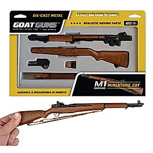 GOAT GUNS Miniature M1 Garand Model Black / Wood Grain | 1:3 Scale Diecast Metal