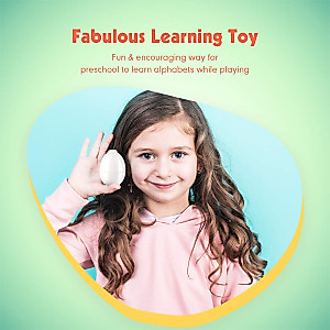 Coogam Letters Matching Eggs 26PCS ABC Alphabet Color Sorter Puzzle Easter Travel Bingo Game Uppercase Learning Fine Motor Skill Montessori Gift for Year Old Kids