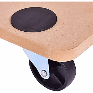 Casart Wooden Board Dolly, Moving Carrier with 4 Wheels