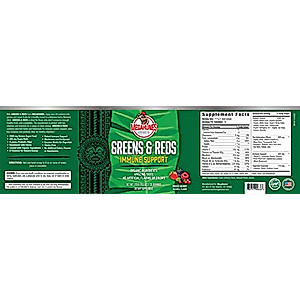 MEGAHUNES - Greens & Reds Immune Support - Dietary Supplement - with Prebiotics and Enzymes - for Immune System Support, Energy, and Digestion - Organic & Gluten-Free - Mixed Berry - 35 Servings