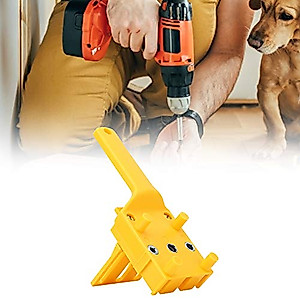 Woodworking Drilling Locator Straight Hole Locator， Handheld Woodworking Perforation DIY Tools Woodworking Dowel Jig Kit Hardware Template Guide Woodworking Tools(黄色)