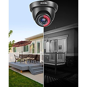 ZOSI 2.0MP HD 1080p 1920TVL Security Camera, 4-in-1 HD TVI/CVI/AHD/CVBS CCTV Camera,80ft Night Vision,Indoor Outdoor,Aluminum Housing for 960H,720P,1080P,5MP,4K Analog Home Surveillance DVR System