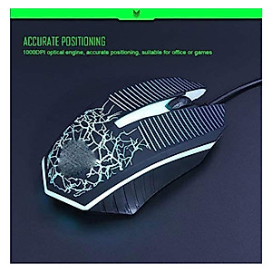 Gaming Keyboard and Mouse Combo Mechanical Feeling Rainbow LED Backlight Adjustable USB Mice