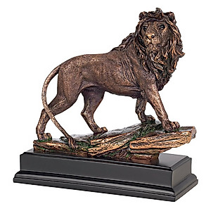Kensington Hill Regal Lion 11" High Sculpture in a Bronze Finish