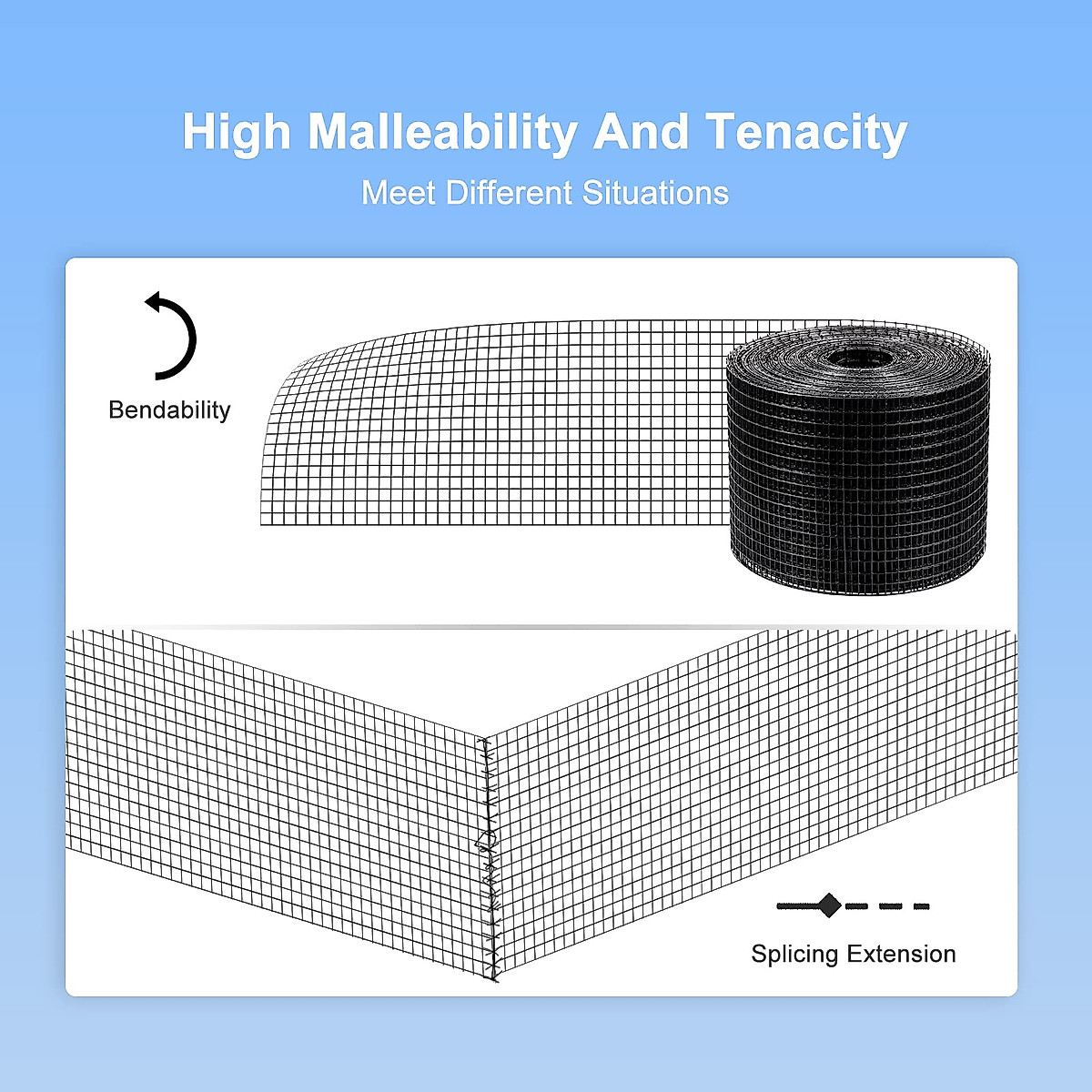 ZeroPone 6inch x 50ft Solar Panel Bird Guard,Critter Guard for Solar Panels w/ 50pcs Stainless Steel Fasteners,Removable PVC Coated Guard Wire for Squirrel,Bird,Critters Proofing