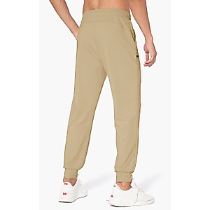 M MAROAUT Mens Joggers with Pockets Cargo Sweatpants for Men Elastic Waist Pants Track Athletic Running Gym Workout Pants Casual Khaki L