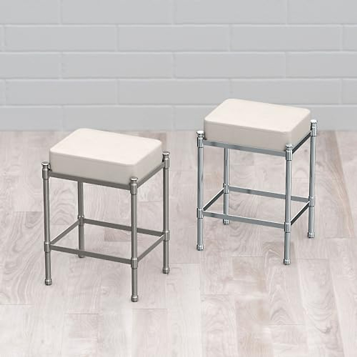 Gatco 1357 Rectangle Vanity Stool, 19.5" H, Satin Nickel