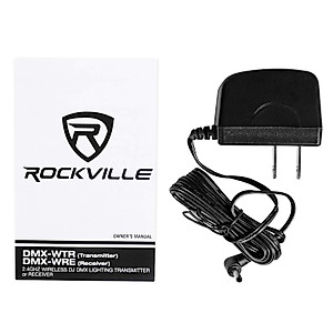 Rockville 2.4GHZ Wireless DJ Receiver w/ 9 Hour Rechargable Battery (DMX-WRE),Black