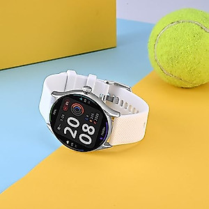 Anbeer Silicone Watch Band 20mm Quick Release Rubber Watch Straps for Men Women,White with Silver Stainless Steel Buckle