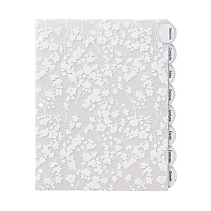 Avery Insertable Style Edge Plastic Dividers for 3 Ring Binders, 8-Tab Set, Assorted White Frosted Designs, 1 Set (11291)