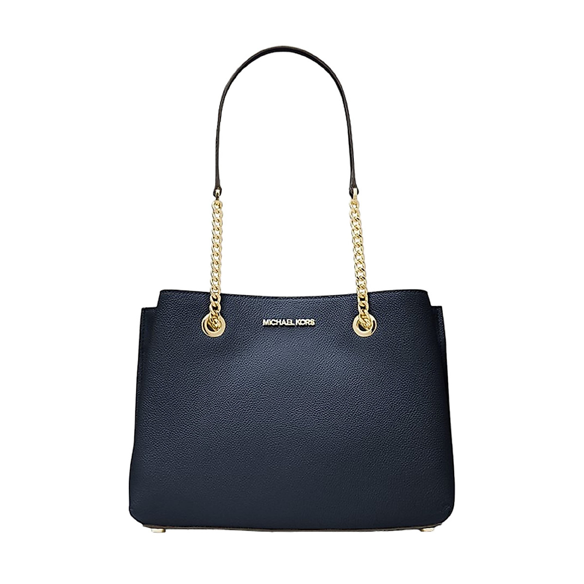 Michael Kors Teagan Large Pebbled Leather Shoulder Bag (Navy)