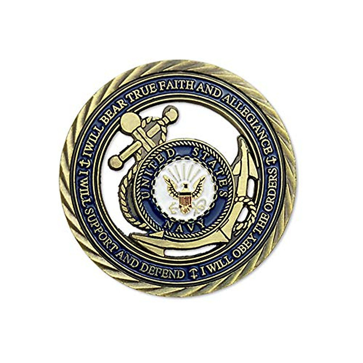 USA Navy Core Values Challenge Coin Collector's Medallion