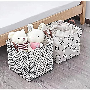 ESSME 3PACK Square Storage Bin,Cotton Fabric Laundry Baskets,Collapsible Waterproof Toy Storage Bin with Handles for Family Storage,Shelf Baskets,Bedroom(3pack Geometry)