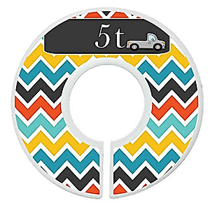 Mumsy Goose Baby Boy Clothes Dividers Nursery Closet Dividers Cars and Trucks (Sizes 2t - 7(6 Rings))