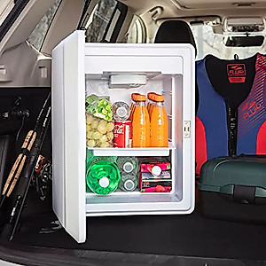 Koolatron Thermoelectric Iceless 12V Cooler/Warmer 36 qt (34 L) w/Wheels, Portable Electric Rolling Car Fridge w/ 12 Volt DC Power Cord, Gray/White, Travel Road Trips Camping, Made in North America